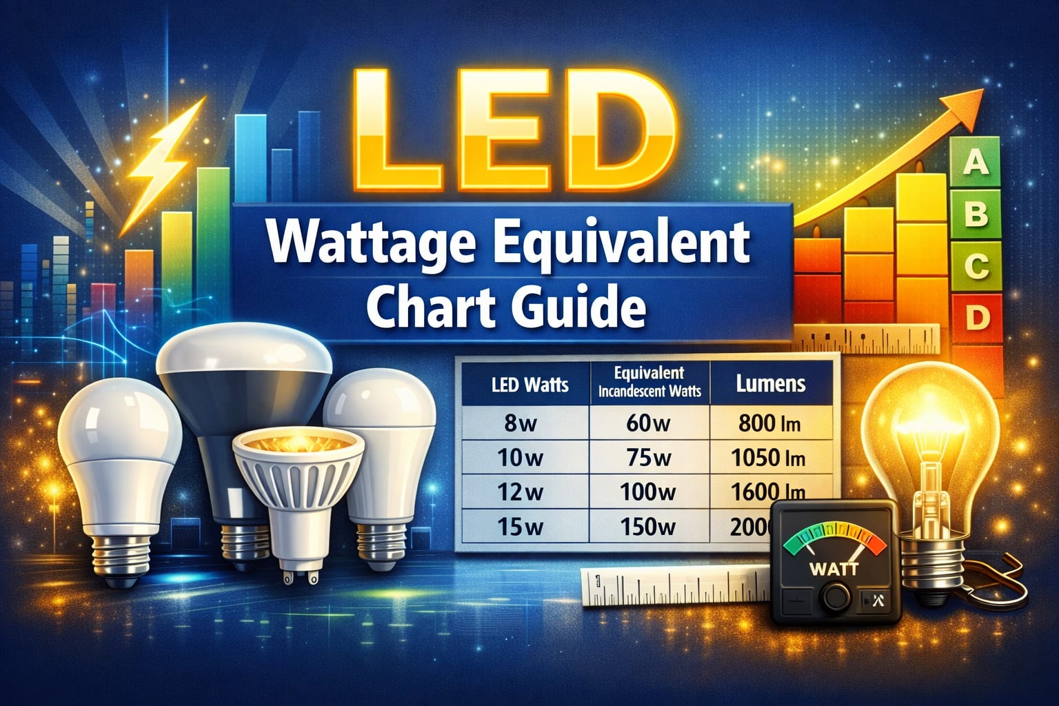 What LED Replaces a 60W Bulb? LED Wattage Equivalent Chart